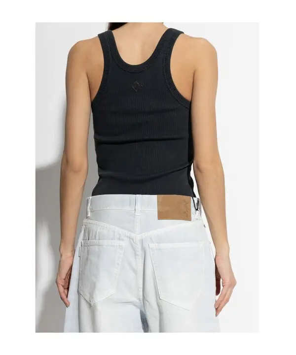 HAIKURE Ribbed Knit Tank Top - Black