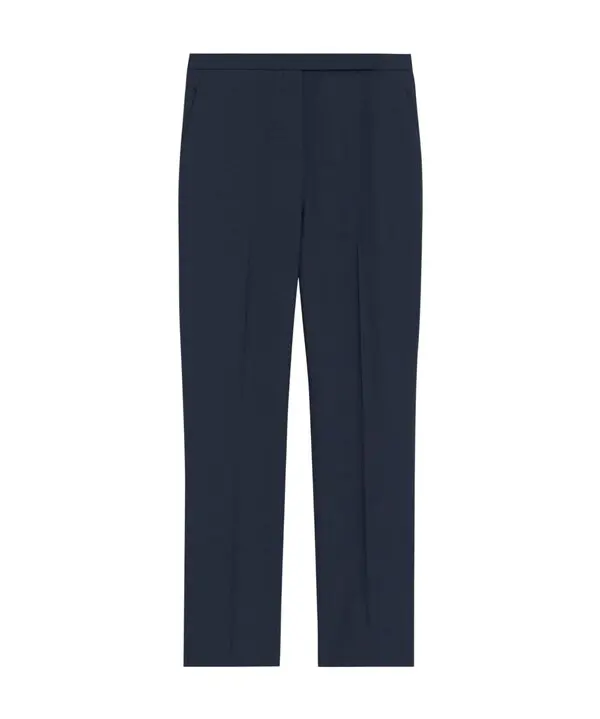 Theory High-waisted Slim Cropped Wool Trousers - Black