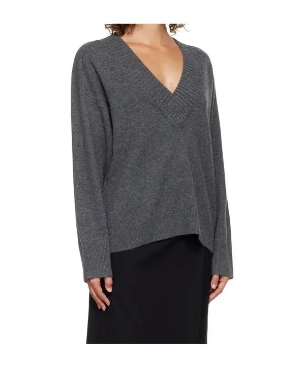 Loulou De Saison Sage V-neck Cashmere Sweater