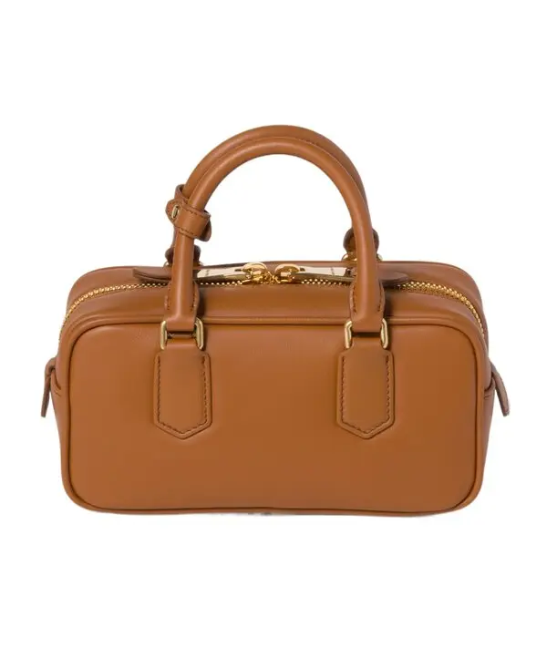 Miu Miu Arcadie Zipped Tote Bag - Cognac