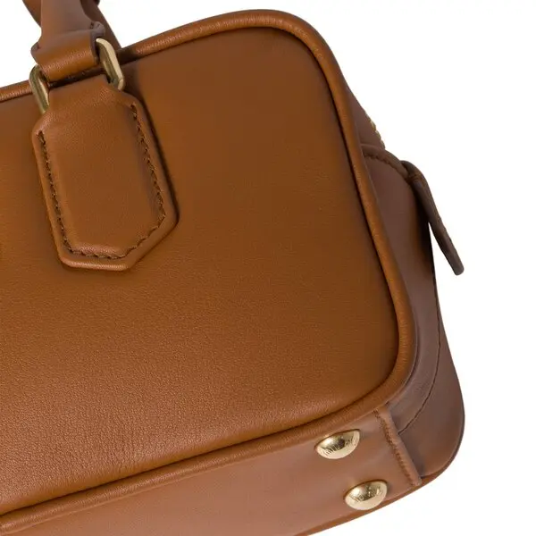 Miu Miu Arcadie Zipped Tote Bag - Cognac