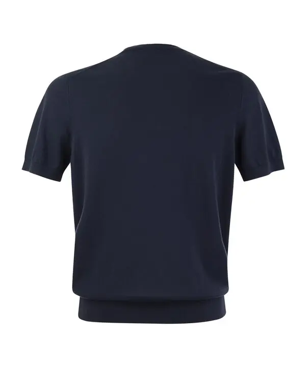 Fedeli Fine-knit Crewneck T-shirt - Black