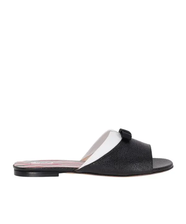 Thom Browne Flat Sandals With Bow Detailing