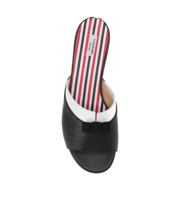 Thom Browne Flat Sandals With Bow Detailing