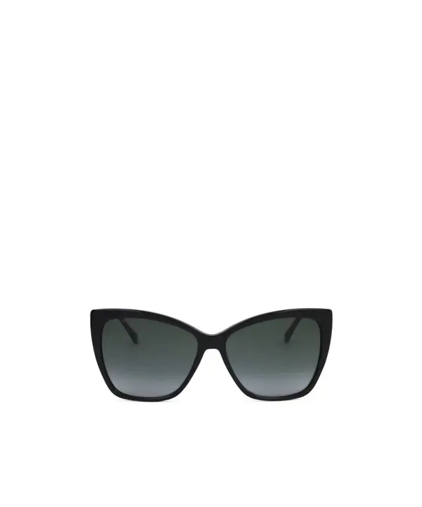 JIMMY CHOO Cat Eye Sunglasses With Gold Tone Temples - Black