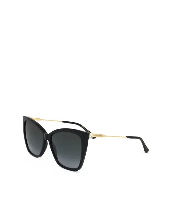 JIMMY CHOO Cat Eye Sunglasses With Gold Tone Temples