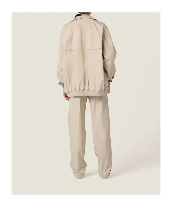 Miu Miu Straight Leg Trousers With Embroidered Logo