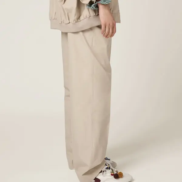 Miu Miu Straight Leg Trousers With Embroidered Logo