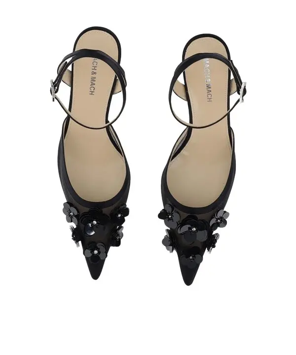 MACHMACH Mach & Mach Cusp High-heeled Shoes With Floral Embellishments