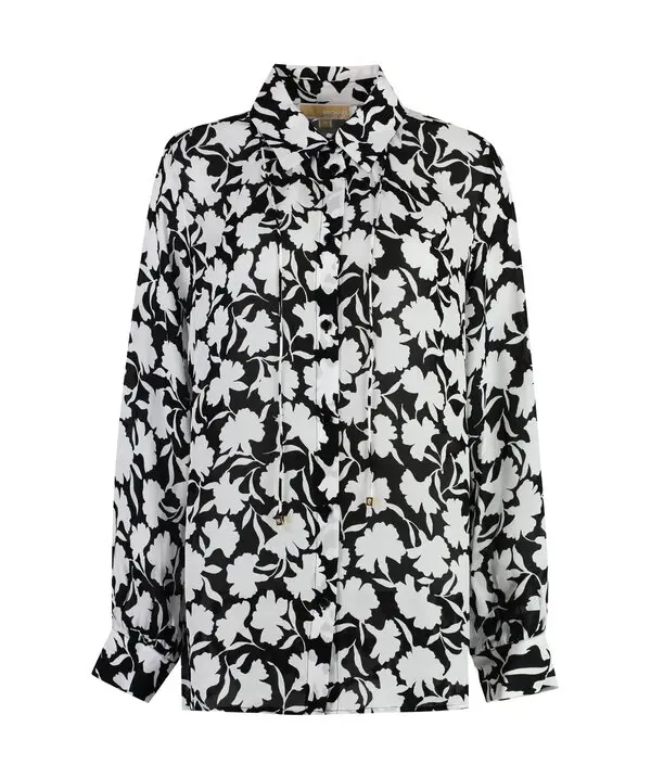 Michael Kors Allover Floral Printed Long-sleeved Shirt