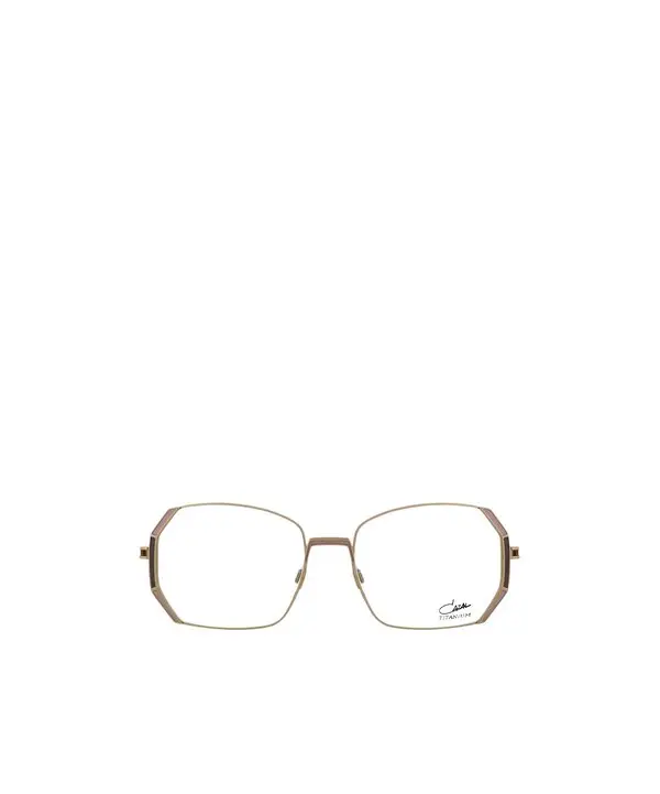 Cazal Geometric Frame Eyeglasses - Pink Gold