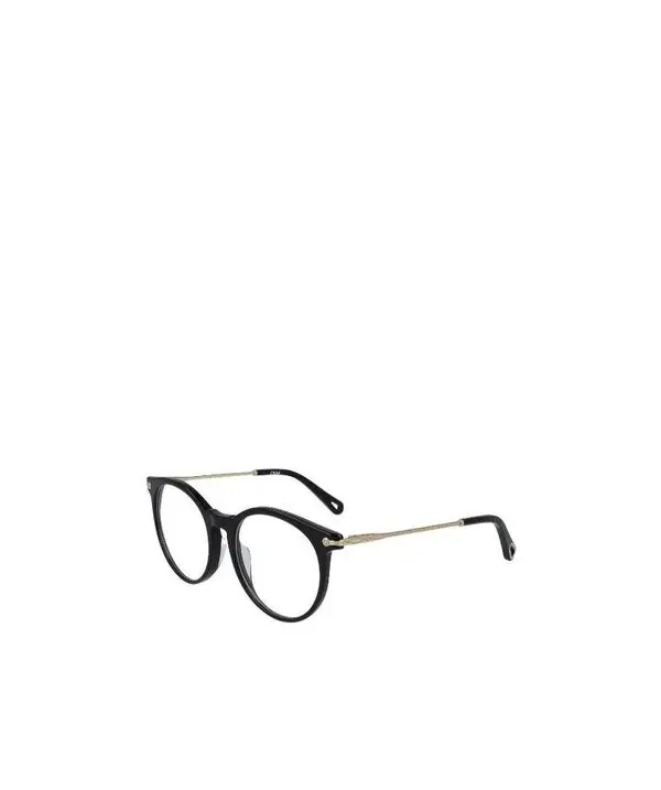 Chloé Round Frame Eyeglasses With Engraved Metal Legs
