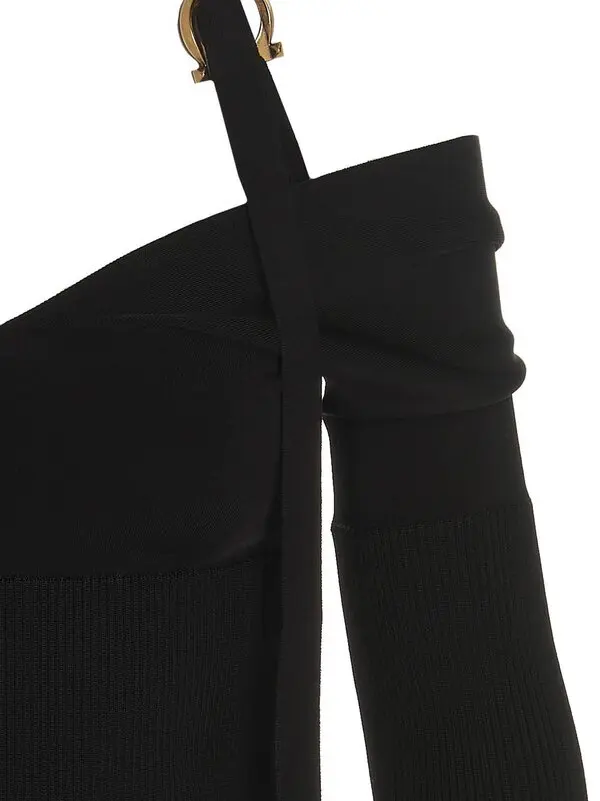 FERRAGAMO Halterneck Cold Shoulder Dress