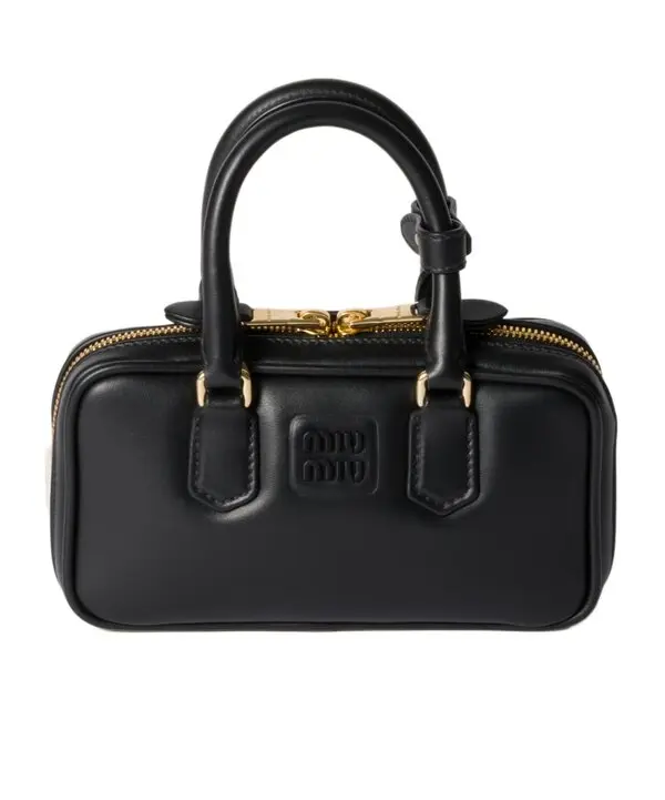 Miu Miu Arcadie Leather Mini Bag - Black