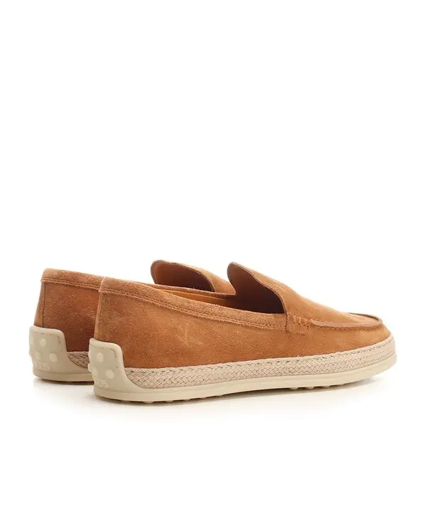 TOD'S Logo Debossed Slip-on Espadrilles - Brown