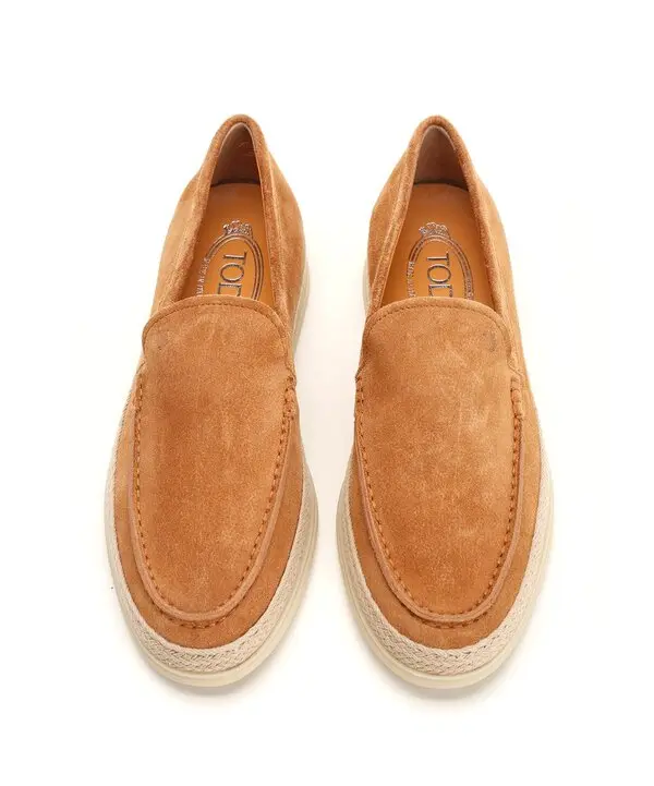 TOD'S Logo Debossed Slip-on Espadrilles - Brown
