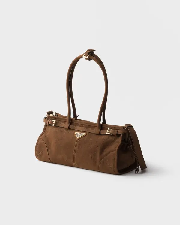 Prada Bonnie Buckled Shoulder Bag - Cocoa Brown