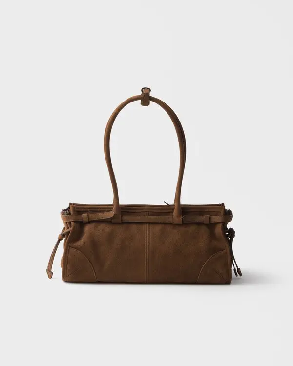 Prada Bonnie Buckled Shoulder Bag - Cocoa Brown