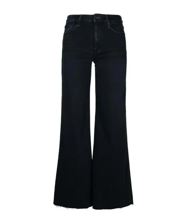 MOTHER The Roller Fray Straight Leg Jeans - Black