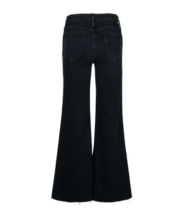 MOTHER The Roller Fray Straight Leg Jeans - Black
