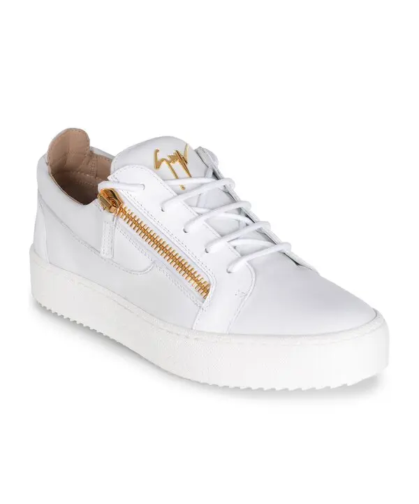 GIUSEPPE ZANOTTI Zip-detailed Low-top Sneakers - White