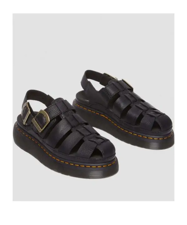 Dr. Martens Wrenlie Grizzly Fisherman Sandals - Black