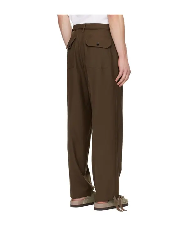 Sacai Wool Blend Casual Pants - Brown
