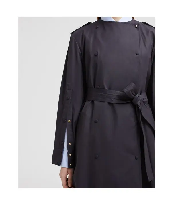 Moncler Belted Button-up Coat With Removable Padded Vest