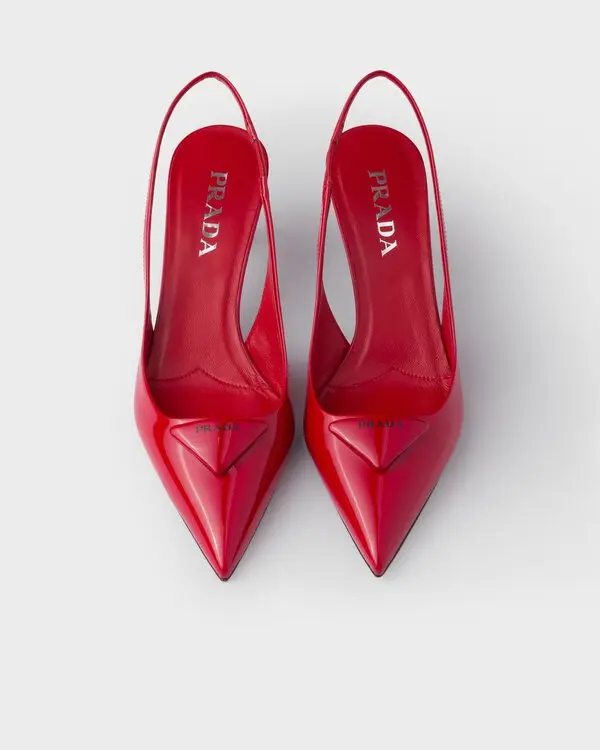 Prada Logo Detailed Slingback Pumps