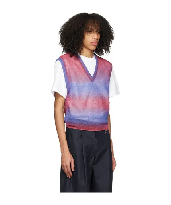 WOOYOUNGMI Graded Stripe Pattern Knitted Vest