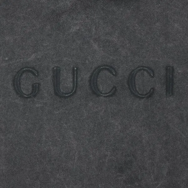 Gucci Vintage Effect Drawstring Hoodie - Black