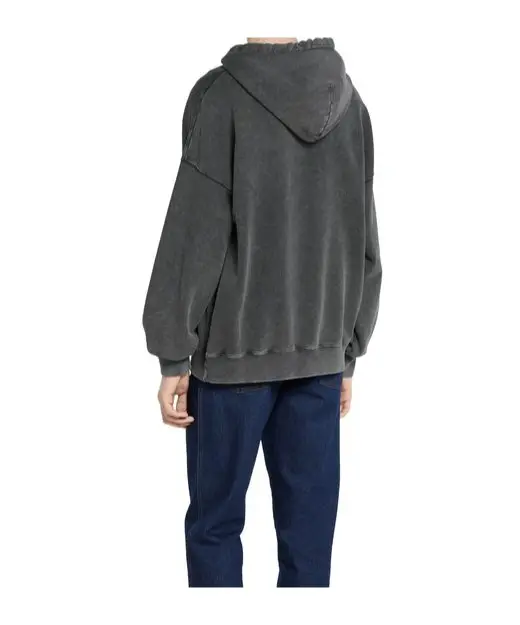 Gucci Vintage Effect Drawstring Hoodie - Black