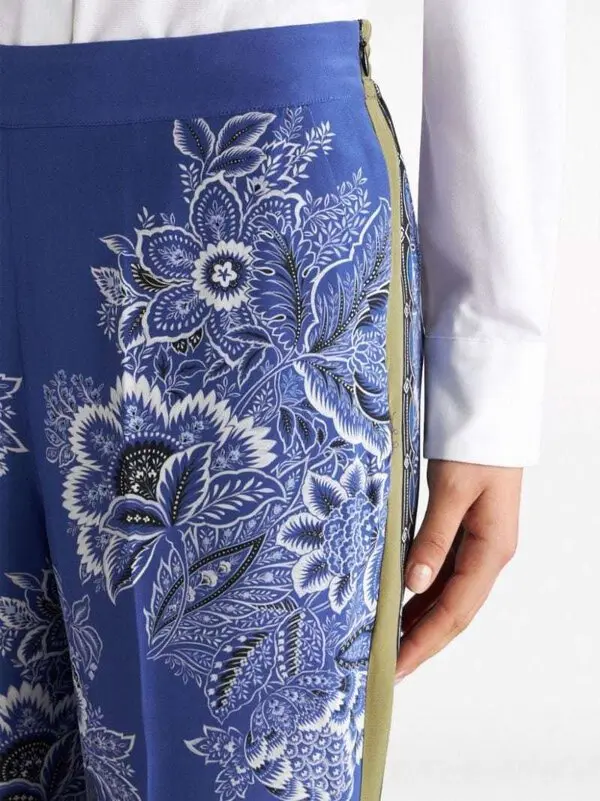 Etro Floral Print Straight-leg Trousers