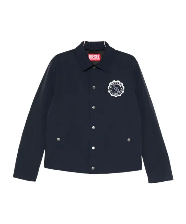 DIESEL® J-jump Jacket With Classic Collar And Button Closure - Black