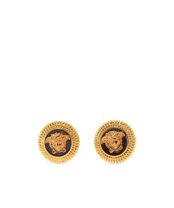 Versace Medusa Head Stud Earrings - Yellow