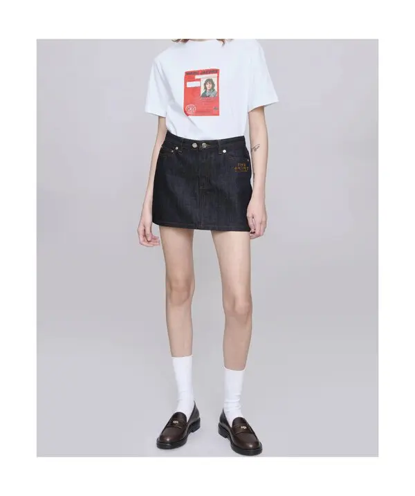 A.p.c. X Marc Jacobs Logo Patch Denim Mini Skirt