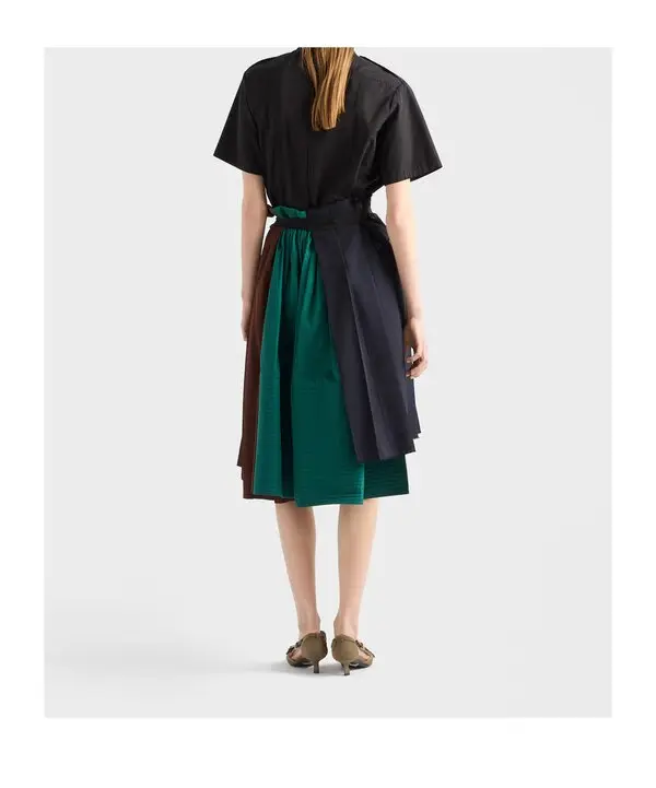 Prada Patchwork Midi Skirt - Blue