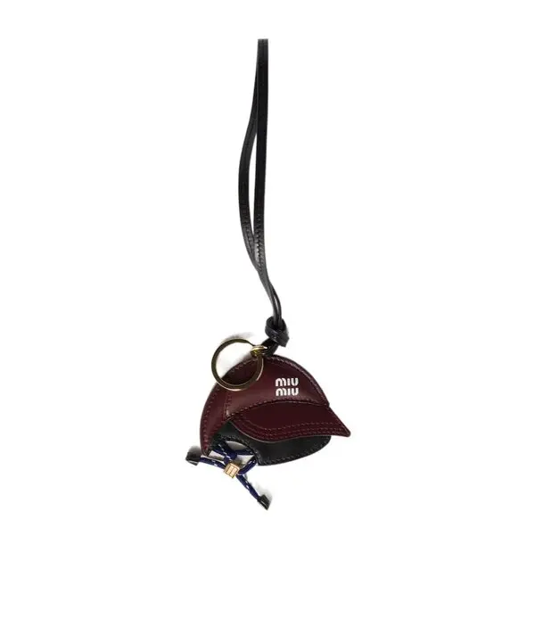 Miu Miu Logo-detailed Keyring - Burgundy