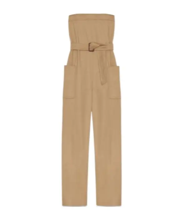 Saint Laurent Belted Strapless Jumpsuit