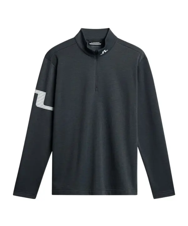 J. Lindeberg Heath Strike Mid Layer Zip Up - Asphalt And Black Blend