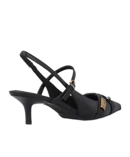 Pinko Pointed Toe Slingback Pumps With Adjustable Fit - Black