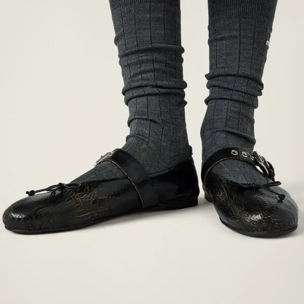 Miu Miu Buckled Ballerinas