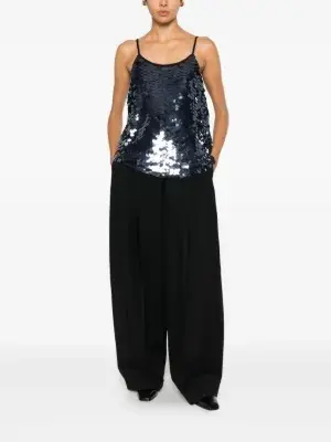 Fabiana Filippi Sequin Embellishment Spaghetti Strap Top