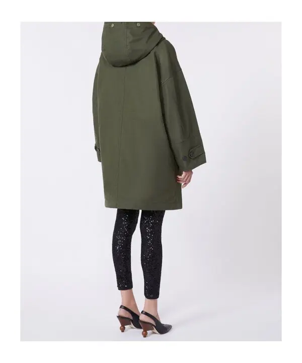 Max Mara Hooded Button Jacket With Drawstring Waist