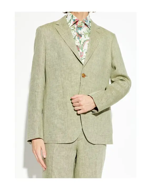 Etro Single-breasted Herringbone Patterned Blazer