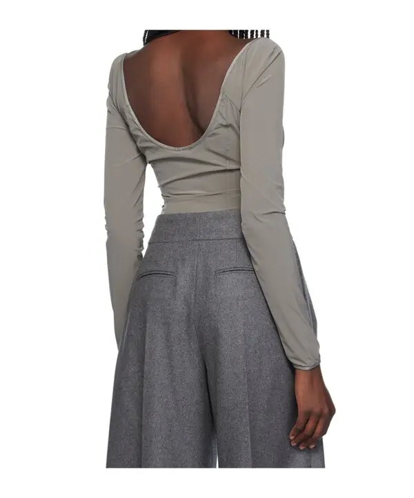 Paris Georgia Long-sleeved Jumpsuit With Sweetheart Neckline