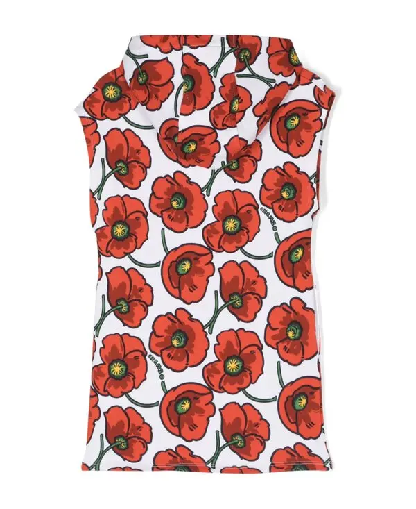 Kenzo Floral Sleeveless Hooded Dress