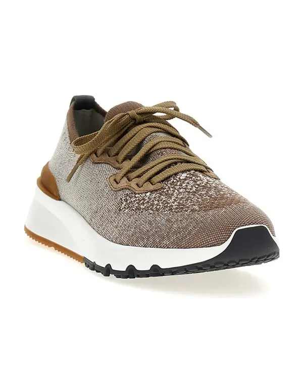 Brunello Cucinelli Low-top Lace-up Sneakers - Beige