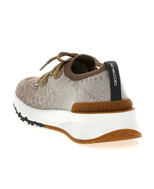 Brunello Cucinelli Low-top Lace-up Sneakers - Beige