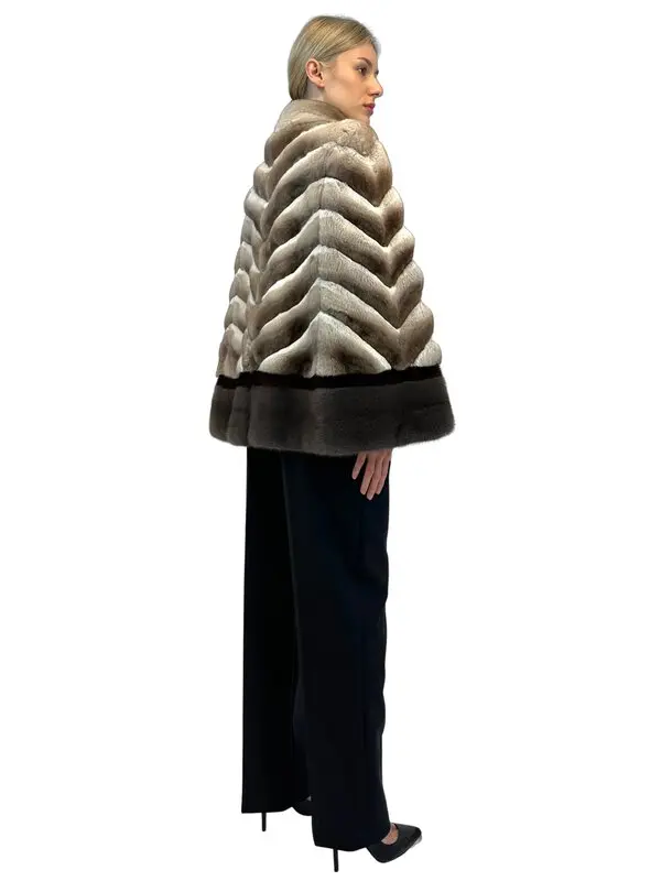 LISKA Standing Collar Fur Jacket